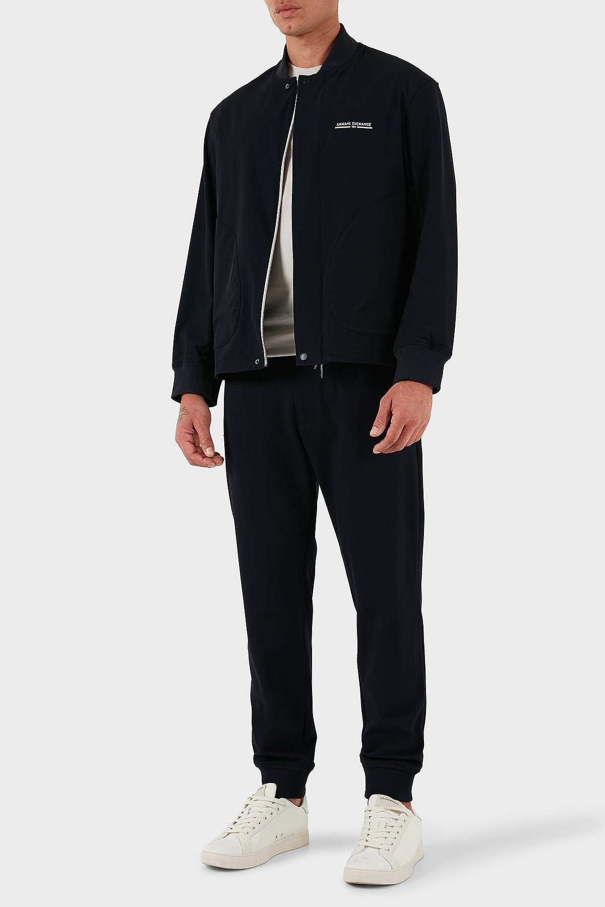 Armani Exchange Regular Fit Kolej Yaka Logolu Bomber Erkek Ceket XM001854 AF15604 UB101 LACİVERT ...