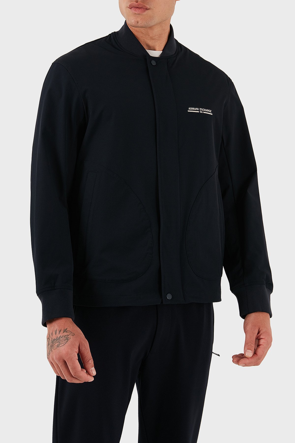 Armani Exchange Regular Fit Kolej Yaka Logolu Bomber Erkek Ceket XM001854 AF15604 UB101 LACİVERT ...